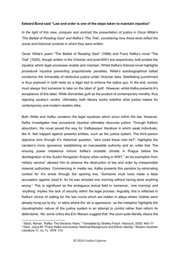 AQA A LEVEL English Literature A: Grade A NEA | Teaching Resources