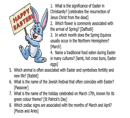 FREE - The Great Easter Quiz 2025 - 50 questions - Simple, no other ...
