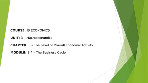 IBDP Economics 8.4: The business cycle | Teaching Resources