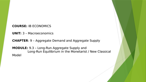 IBDP Economics 9.3: Long-run aggregate supply and long-run equilibrium ...