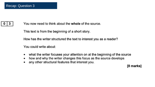 AQA GCSE English Language Paper 1 Question 4 | Teaching Resources