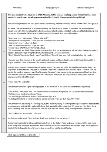 5 Mini Mocks AQA English Language Paper 1 | Teaching Resources