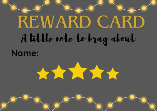 Reward Card | Teaching Resources