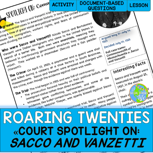 Sacco and Vanzetti Trial Spotlight | Teaching Resources