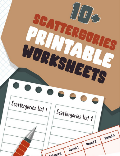 Scattergories Printable Worksheets – Fun Word Game for All Ages ...