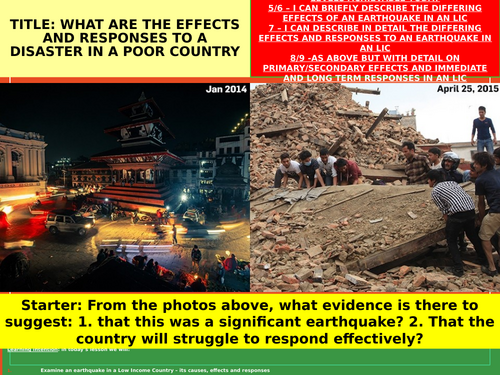 iGCSE Geography - Hazards - 7 - earthquake in a LIC/LEDC = Nepal ...