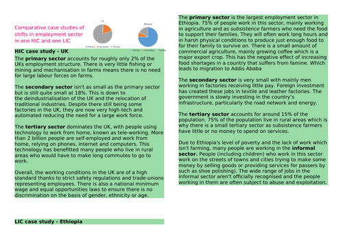 iGCSE Geography - Economic activity and energy - 4 - sector shifts in 3 ...
