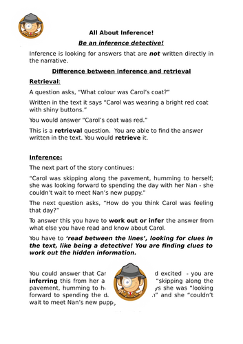 KS2 SATS Practice Reading Comprehension – Inference (2d) Explanation of ...