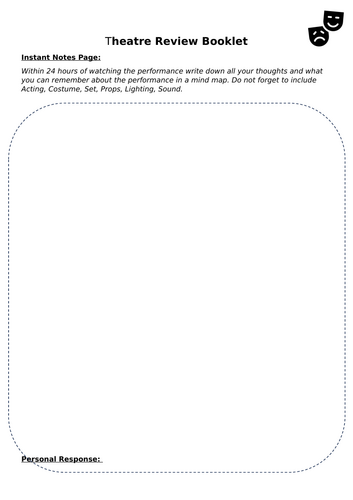 Unit 3 WJEC/EDUQAS Drama GCSE Theatre Review Section B | Teaching Resources