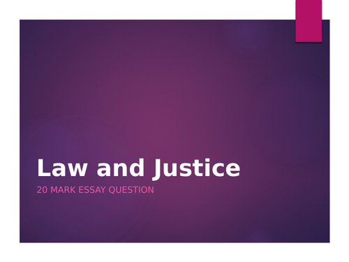 OCR A Level Law and Justice Power Point and Worksheet | Teaching Resources