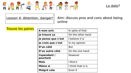 Module 1 Unit 1 Ma vie en ligne Edexcel GCSE French 2024 | Teaching ...