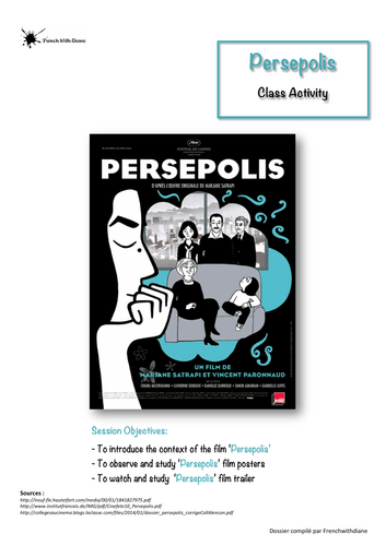 Persepolis Film: Activities around trailer and graphic novel KS4 ...