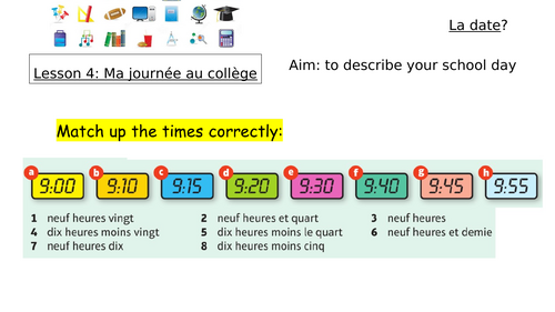 Module 3 Unit 1 Quelle est ta matière préférée? Edexcel GCSE French ...