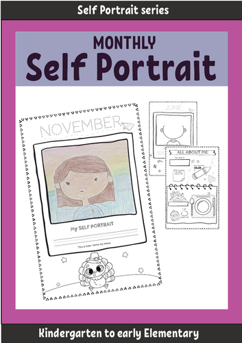 Monthly Self portrait template | Teaching Resources