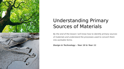 AQA DT Specialist Technical Principles - Sources and origins | Teaching ...