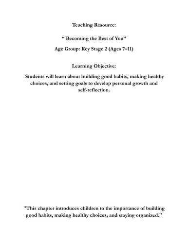 "Goal-Setting and Habits Worksheet with for KS2" | Teaching Resources