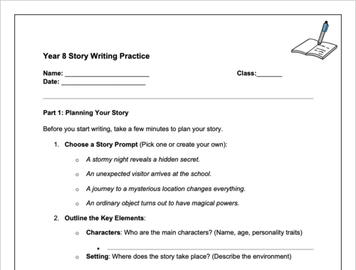 Story Writing Practice | Teaching Resources