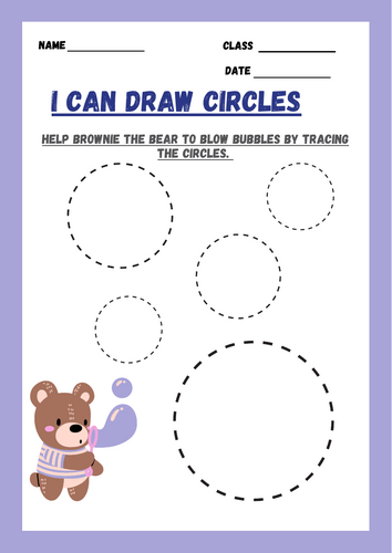 CIRCLE TRACING WORKSHEET FOR EARLY YEARS | Teaching Resources
