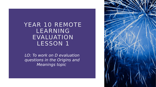 Lesson PowerPoints Answering D questions on a range of topics ...