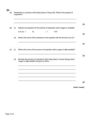 AQA Introduction to Aerobic and Anaerobic Respiration | Teaching Resources