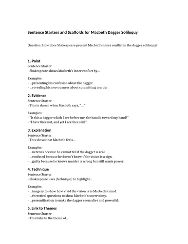 Macbeth's Dagger Soliloquy: Accessible Revision for SEND & LA ...