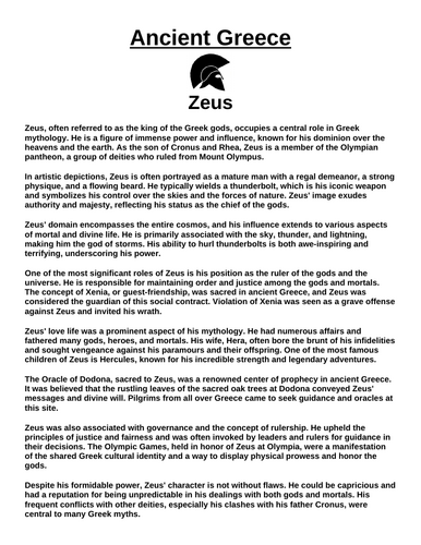 GREEK GODS ASSIGNMENT BUNDLE (WORD & PDF) | Teaching Resources