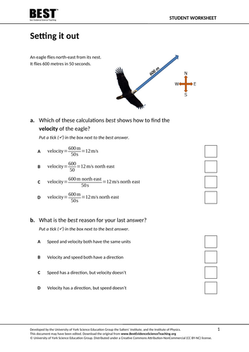 Edexcel GCSE Physics SP1a CP1a Vectors and scalars | Teaching Resources