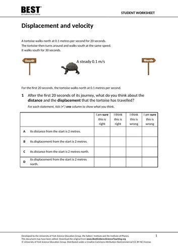 Edexcel GCSE Physics SP1a CP1a Vectors and scalars | Teaching Resources