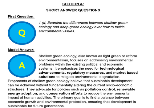 EDEXCEL A Level Politics Model Answers - Full Papers - Paper 3b Global Politics - 2024 - Handout ...