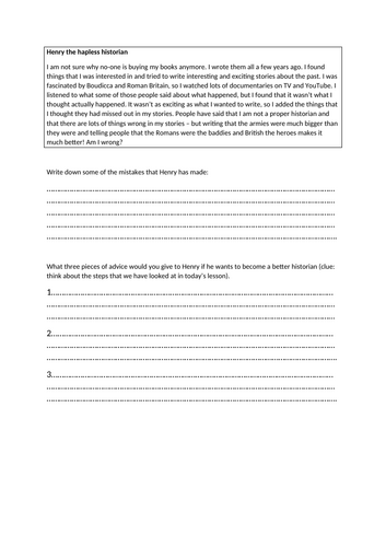 Initial Year 7 History unit of work | Teaching Resources