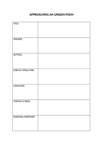 Unseen Poetry 24 lessons with formative and summative assessments, a ...