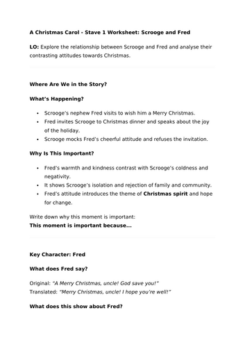 A Christmas Carol Stave 1: SEND-Friendly Revision: Scrooge and Fred ...