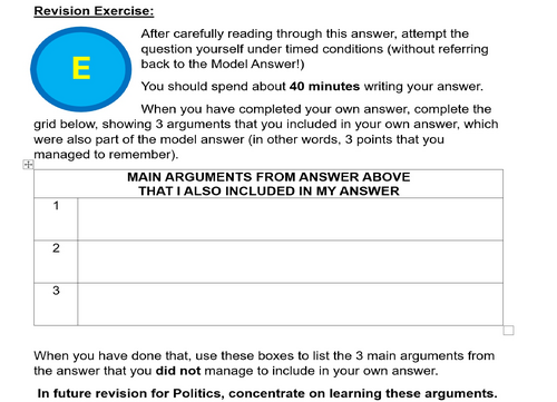 EDEXCEL A Level Politics Model Answers - Full Papers - Paper 1 - 2023 - Student Handout ...