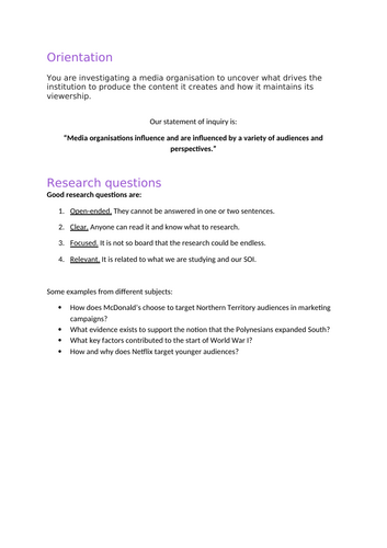 Media Studies Year 10 | Teaching Resources