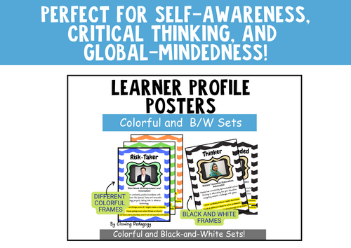 IB Learner Profile Posters and Worksheets - Colorful and Black and ...