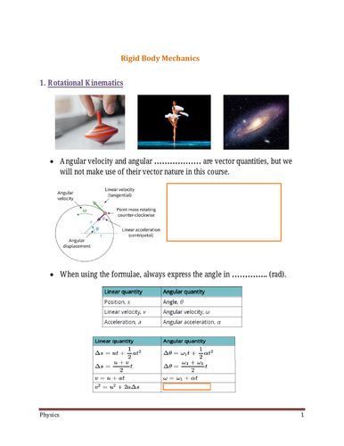 IB Rigid Body Mechanics | Teaching Resources
