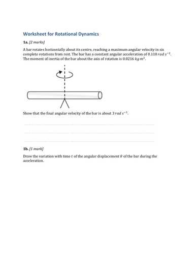 IB Rigid Body Mechanics | Teaching Resources
