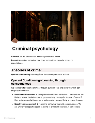 PSYCHOLOGY-GCSE-CRIMINAL | Teaching Resources