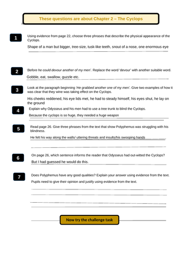 Adventures of Odysseus English | Teaching Resources