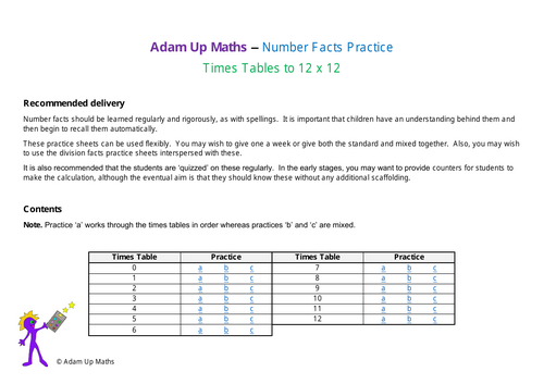 Times Tables Number Facts Practice Worksheets | Teaching Resources