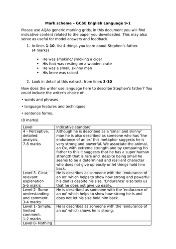 AQA GCSE English Language - exam style paper | Teaching Resources