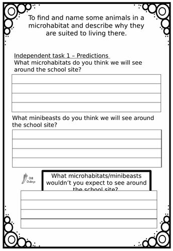 To find and name animals in a microhabitat & explain why they are ...