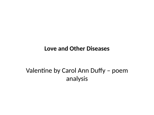 Valentine - poem by Carol Ann Duffy | Teaching Resources