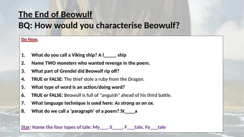 FULL Beowulf KS3 Scheme of Work (Seamus Heaney) | Teaching Resources