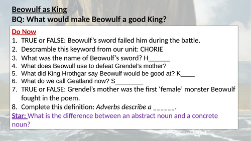 FULL Beowulf KS3 Scheme of Work (Seamus Heaney) | Teaching Resources