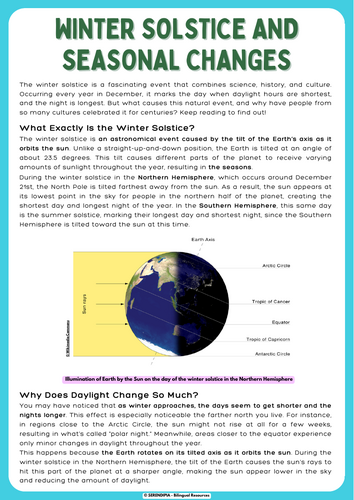 Winter Solstice & Solstice Celebrations | READING + WRITING WORKSHEETS ...