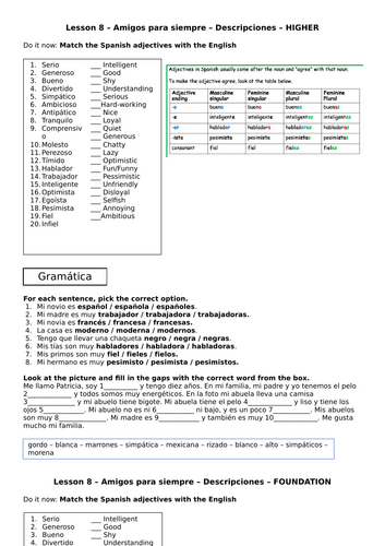 Module 3 Mi gente, mi mundo - Personality Description - Spanish GCSE ... Module 3 Mi gente, mi mundo - Personality Description - Spanish GCSE ...