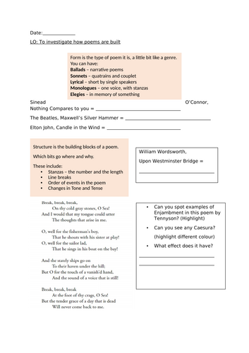 Romantic Poetry Year 8 unit of work | Teaching Resources