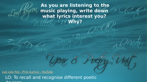 Romantic Poetry Year 8 unit of work | Teaching Resources