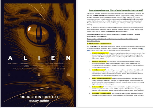 Alien - Production context detailed guide with examples. | Teaching ...